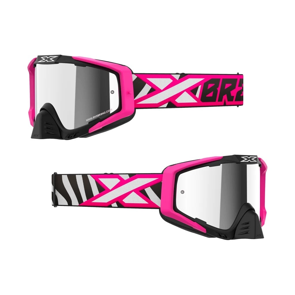 EKS Brand Fluo Pink/Zebra EKS-S Goggles - Silver Mirror Lens – Bike Kings