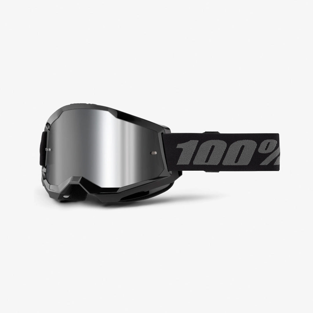 100% Strata 2 Black - Silver Mirror Lens – Bike Kings