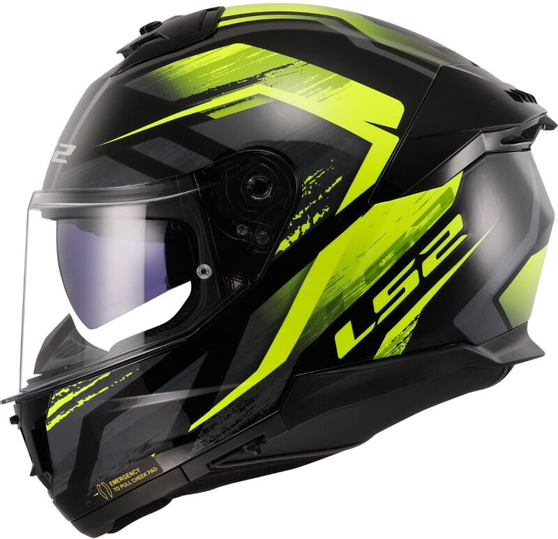 LS2 FF808 Stream II Fury Helmet - Black/Yellow – Bike Kings