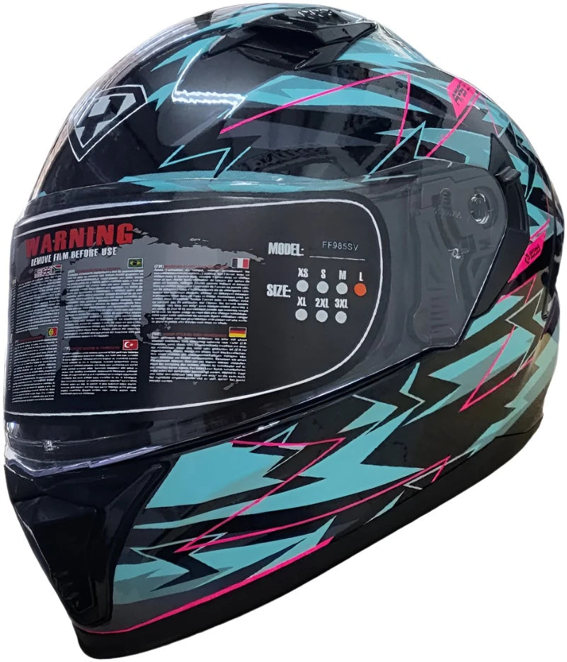 Yohe 985SV Helmet - Aqua/Black/Red – Bike Kings