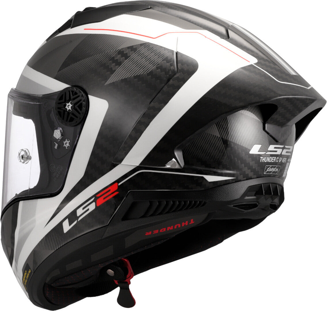 LS2 FF805 Thunder GP Aero Raute Carbon Helmet - White/Grey – Bike Kings