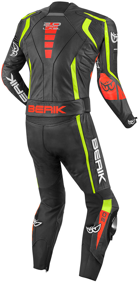 Berik 2.0 Zakura Two-Piece Motorcycle Leather Suit - Black/Yellow/Red – Bike Kings