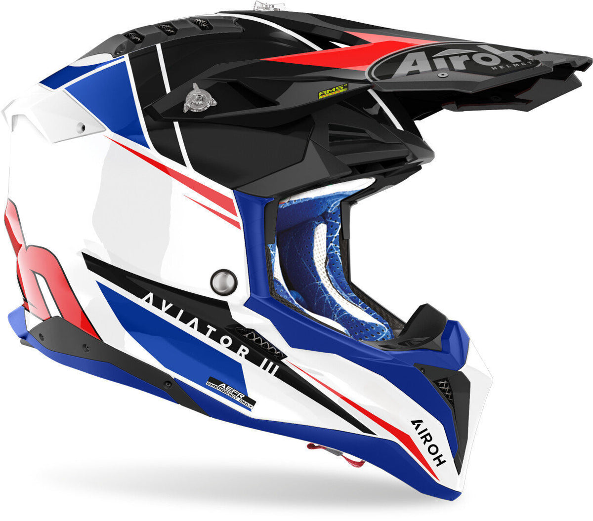 Airoh 2023 Aviator 3 Push Helmet - Blue/Red Gloss – Bike Kings
