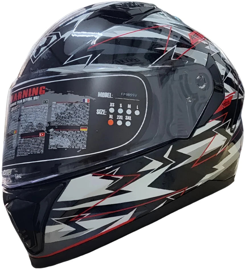 Yohe 985SV Helmet - White/Black/Red – Bike Kings