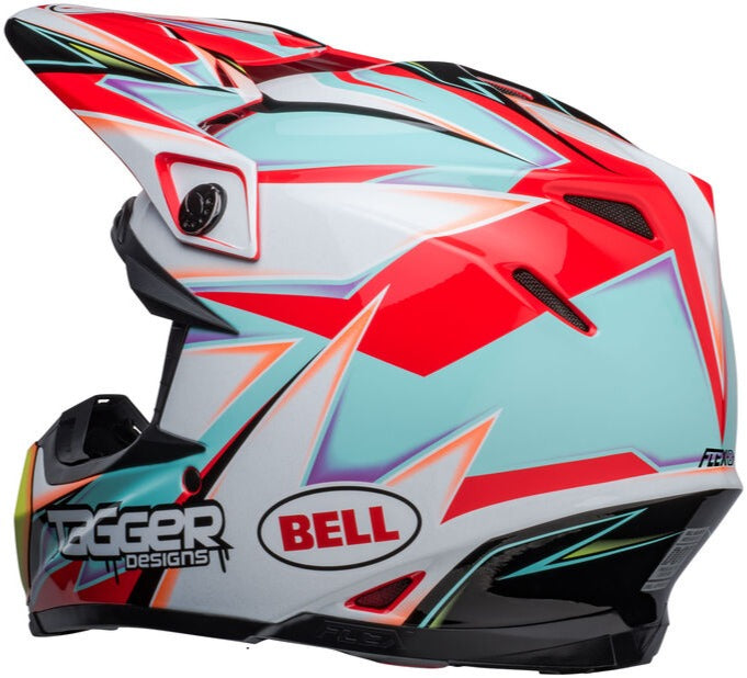 Bell 2023 MOTO-9S Flex Tagger Edge Helmet - White Gloss/Aqua (ECE 22.0 ...