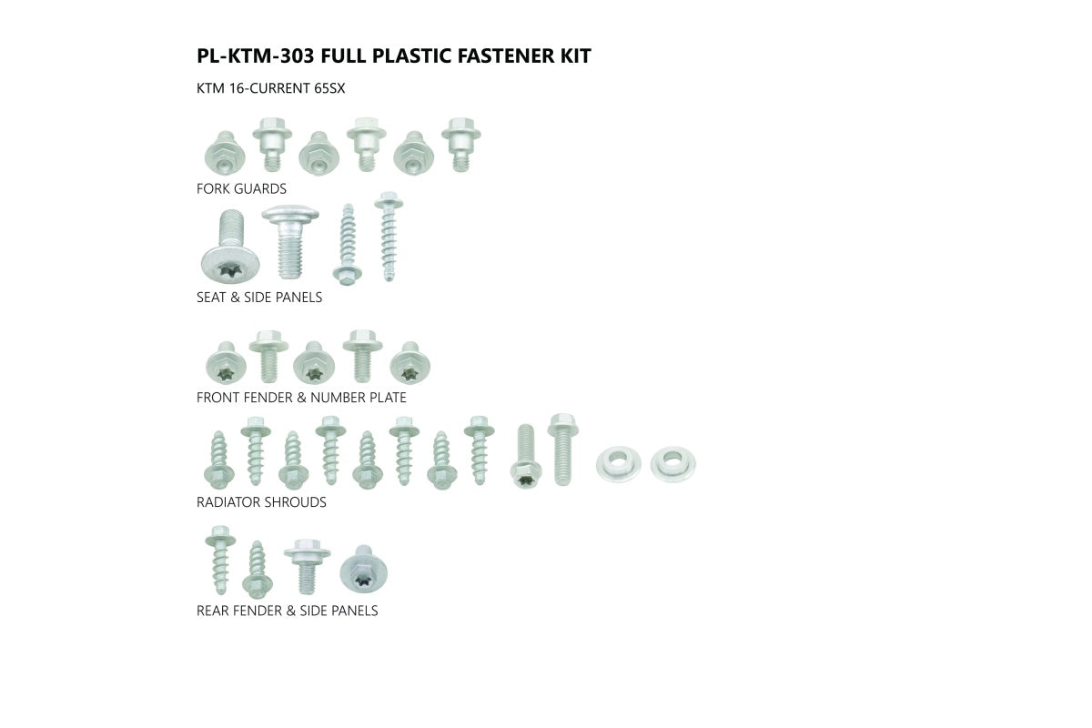 UFO Full Plastic Bolt Kit KTM SX 65 (2016-2021) – Bike Kings