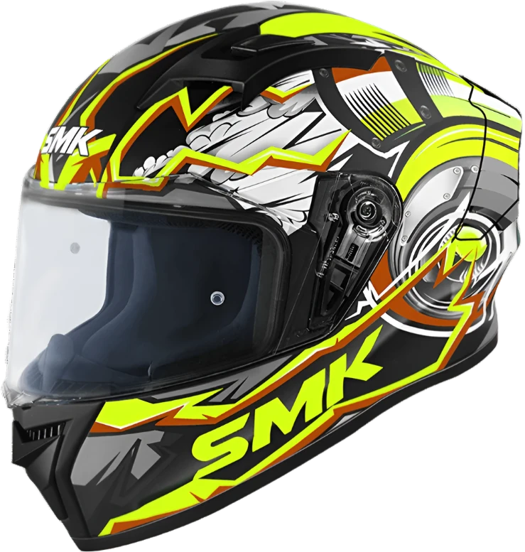 SMK Stellar Turbo Helmet - GL246 Black/Hi-Viz Yellow – Bike Kings